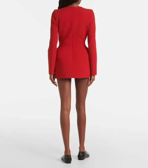 Magda Butrym Floral-applique Wool-blend Minidress