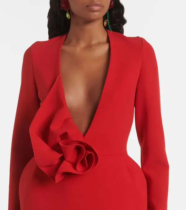 Magda Butrym Floral-applique Wool-blend Minidress