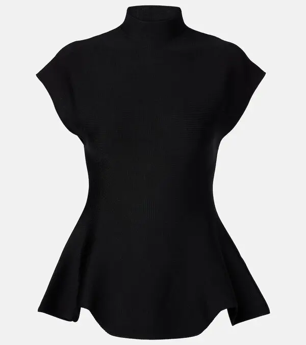 Khaite Andra Peplum Top - Black