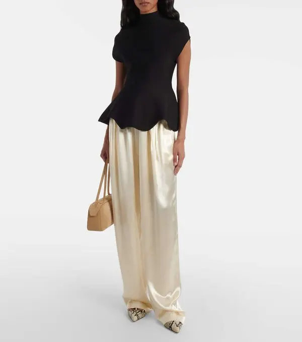 Khaite Andra Peplum Top - Black
