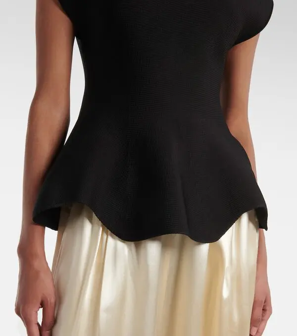 Khaite Andra Peplum Top - Black