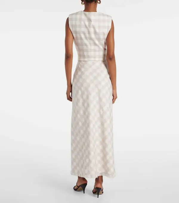 Simkhai Noelle Checked Maxi Skirt