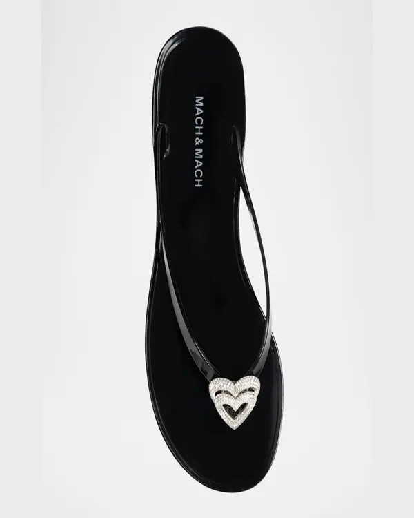 Mach & Mach Double Heart Rubber Thong Sandals