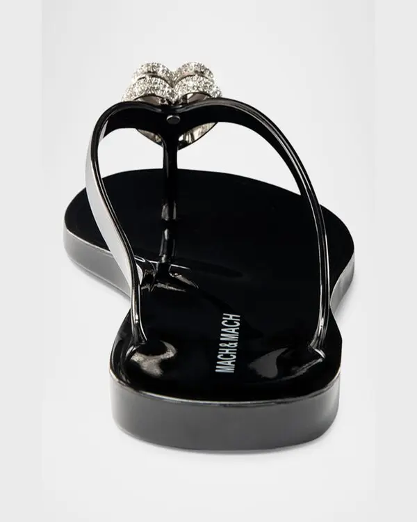 Mach & Mach Double Heart Rubber Thong Sandals
