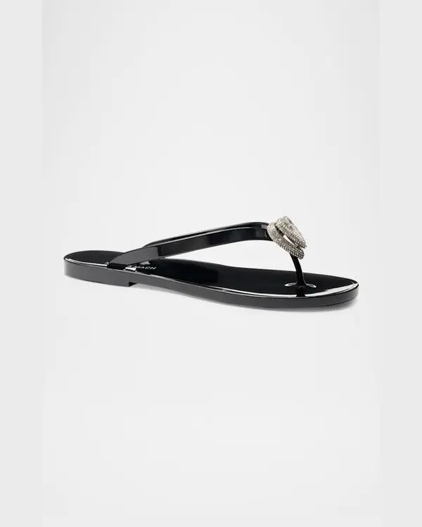 Mach & Mach Double Heart Rubber Thong Sandals