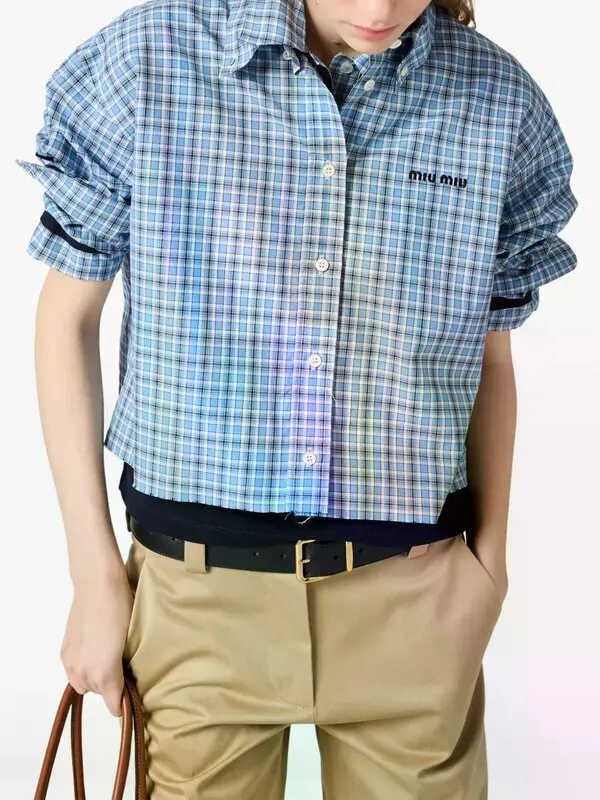Miu Miu Checked Poplin Shirt