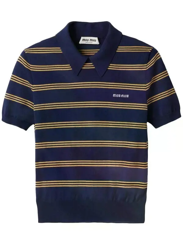 Miu Miu Striped Polo Top