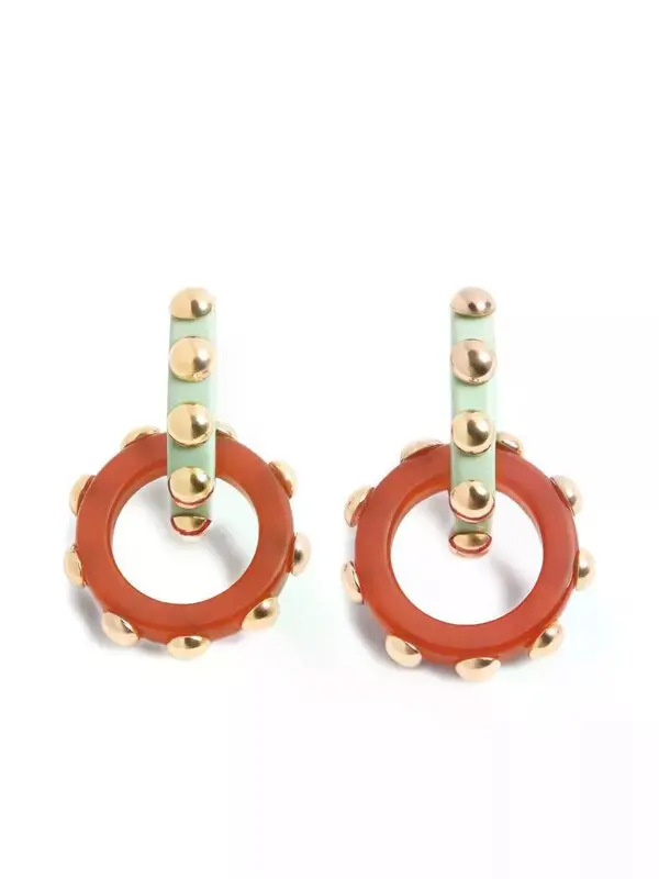 La DoubleJ Studded Hoop Earrings - Gold