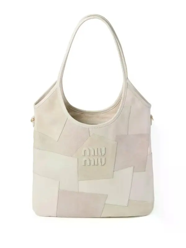 Miu Miu Ivy Leather Patchwork Bag - White
