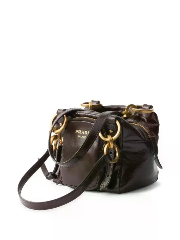 Prada Mini Leather Tote Bag - Brown