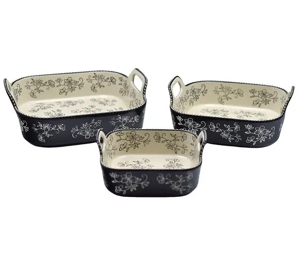 TEMP-TATIONS Floral Lace 3-piece Serving Set - One-color