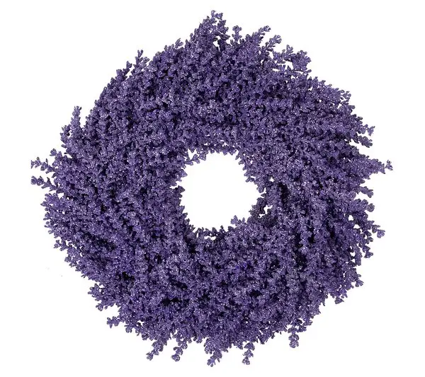 NORTHLIGHT Lavender Spring Floral Wreath 18 - One-color