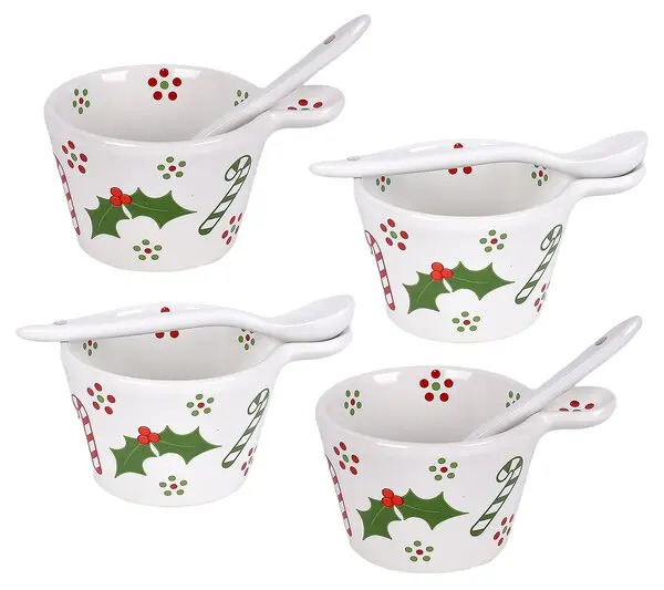 TEMP-TATIONS As Is Seasonal Petite Serving Bowls W/spoons - One-color