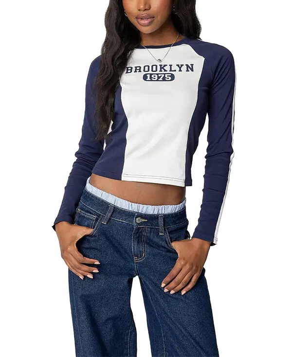 EDIKTED Brooklyn Raglan Long Sleeve T-shirt