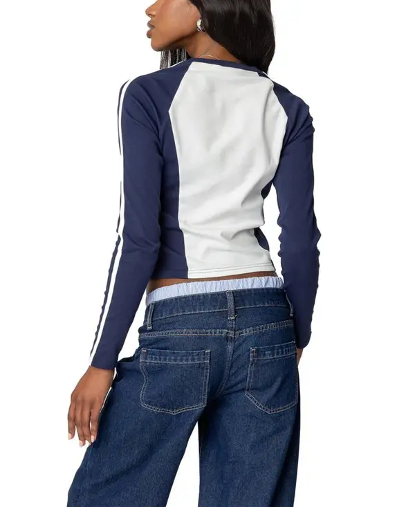 EDIKTED Brooklyn Raglan Long Sleeve T-shirt