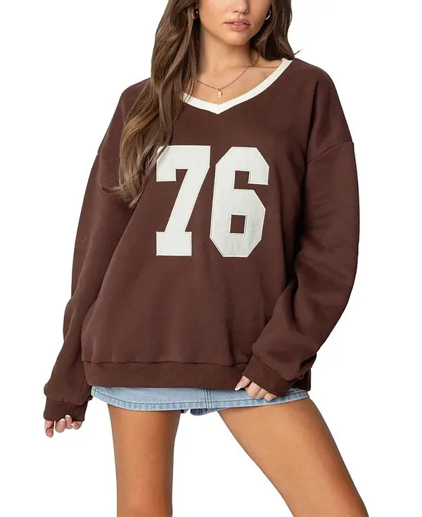 EDIKTED 76 Oversized V Neck Sweater