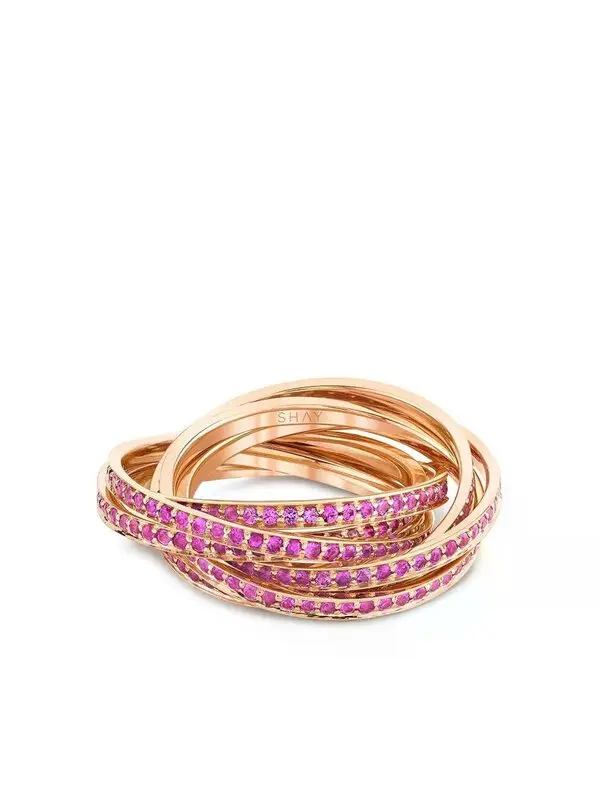 Shay 18k Rose Rolling Orbit Sapphire Ring - Gold