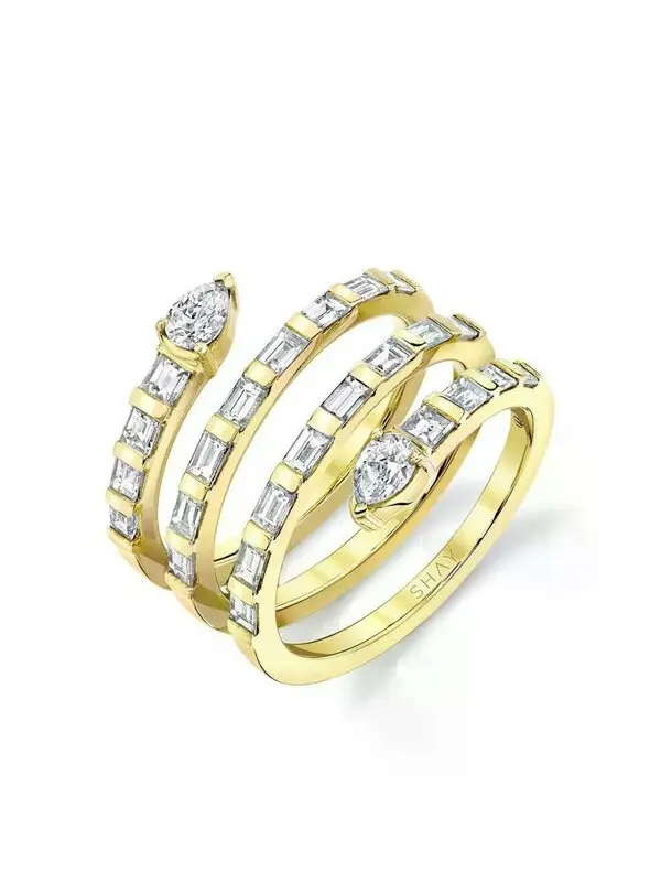 Shay 18k Yellow Spiral Diamond Ring - Gold