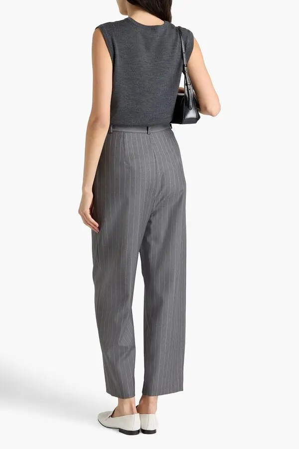 TOTEME Cropped Pinstriped Wool-twill Pants