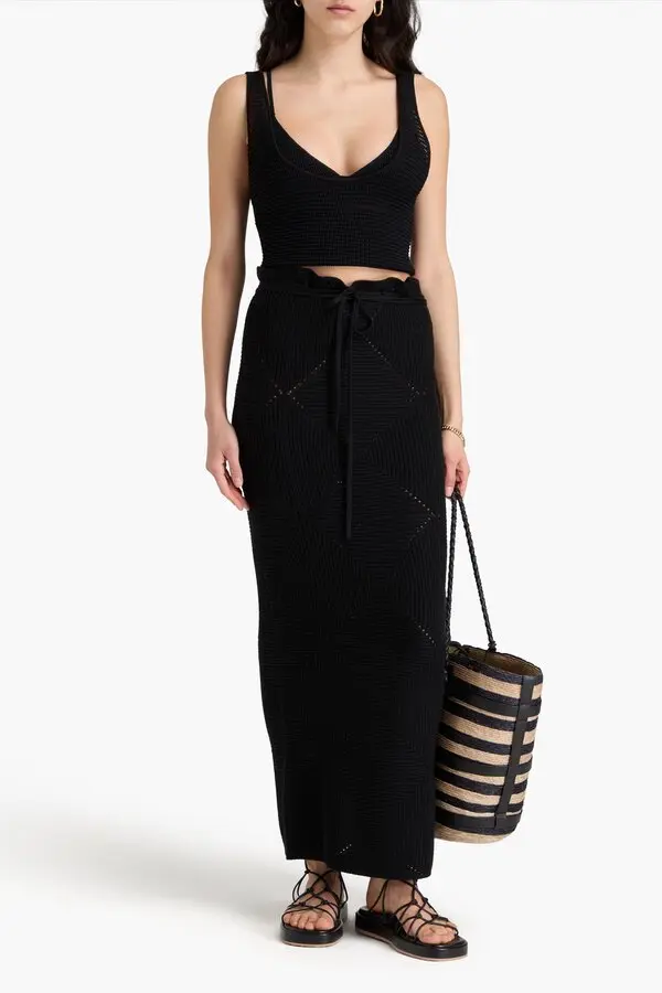 TOTEME Ribbed Wool And Silk-blend Maxi Skirt