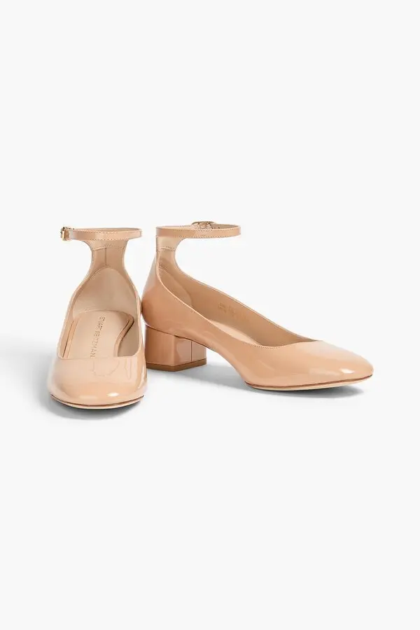 STUART WEITZMAN Jane Patent-leather Pumps - Sand