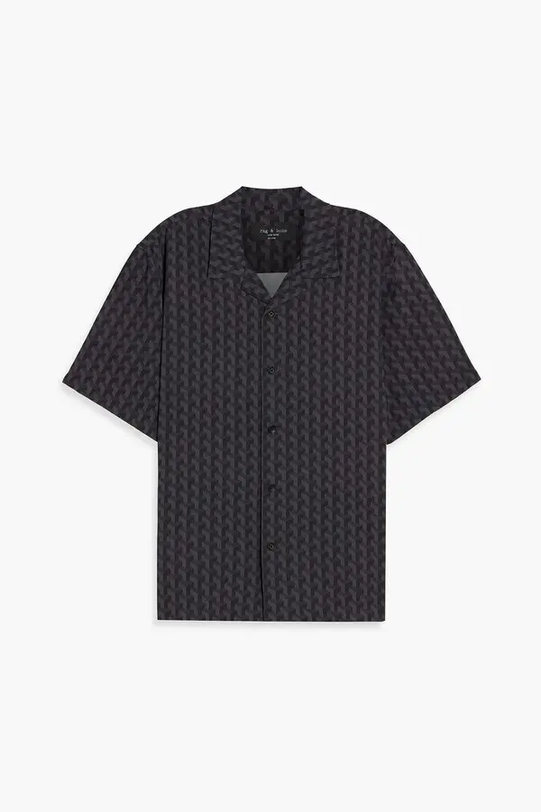 Rag & Bone Avery Printed Crepe Shirt - Black