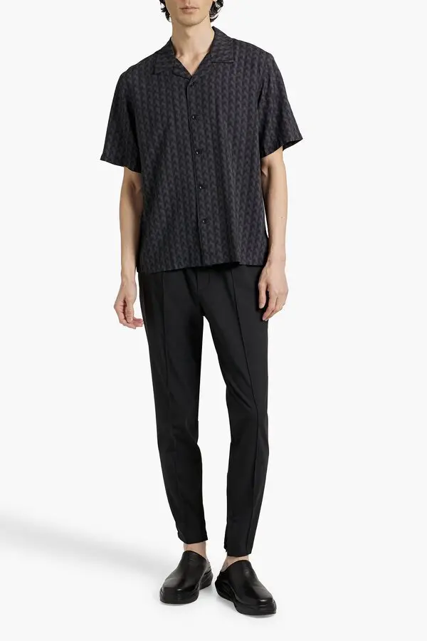 Rag & Bone Avery Printed Crepe Shirt - Black