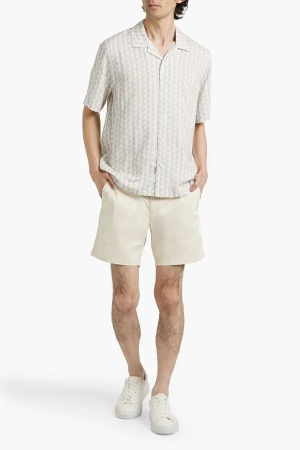 Rag & Bone Avery Printed Crepe Shirt - Light Gray