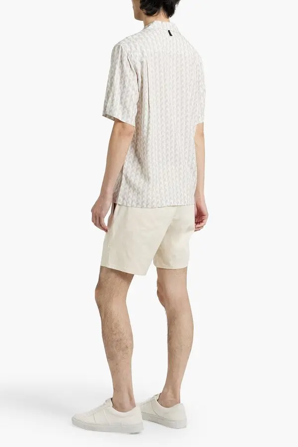 Rag & Bone Avery Printed Crepe Shirt - Light Gray