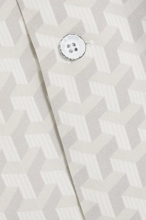 Rag & Bone Avery Printed Crepe Shirt - Light Gray