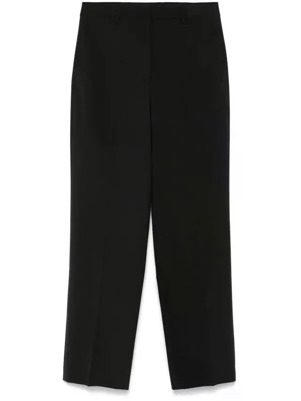 Theory High-waisted Straight Leg Trousers - Black