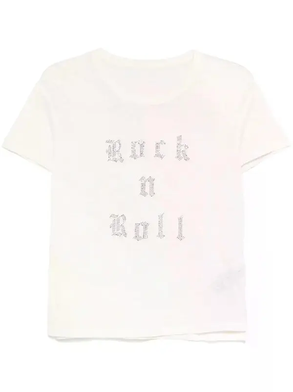 Zadig&Voltaire Rhinestone-slogan T-shirt - Neutrals