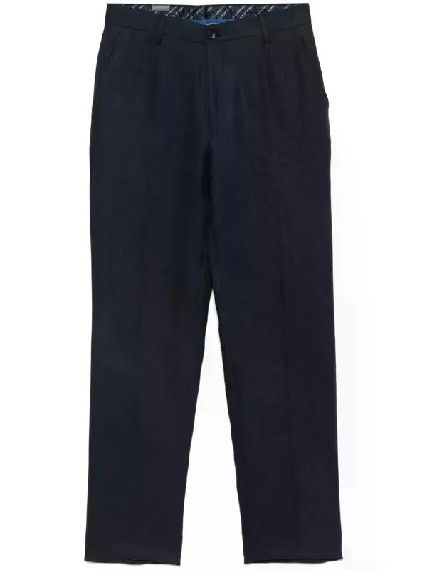 Etro Linen Tapered-leg Trousers