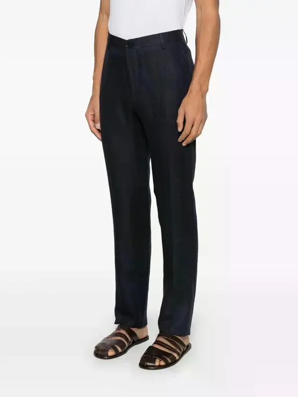 Etro Linen Tapered-leg Trousers