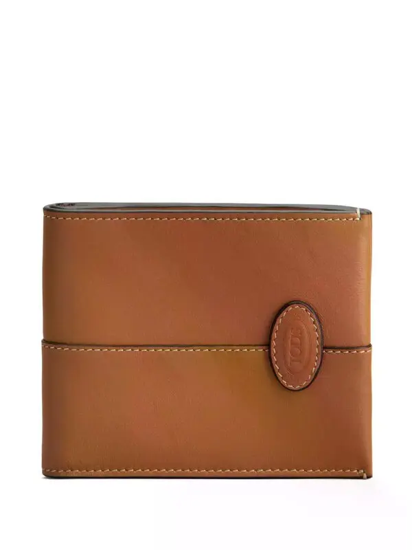 TOD'S Bi-fold Leather Wallet - Brown