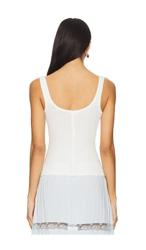 Free People End Game Pointelle Tank - White