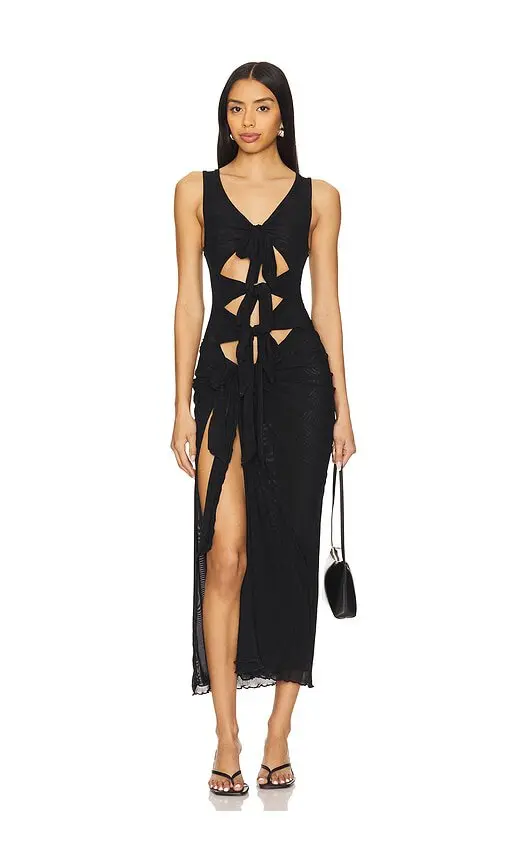 Superdown Nelly Sheer Maxi Dress - Black
