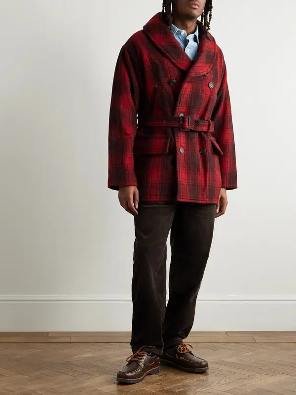 Polo Ralph Lauren Polo Country Shawl-collar Belted Checked Jacket