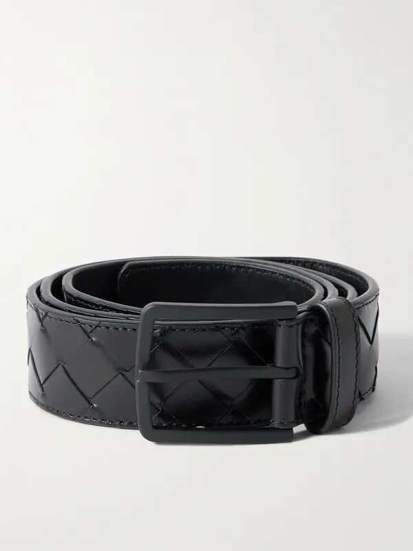 Bottega Veneta 3.5cm Intrecciato Leather Belt - Black