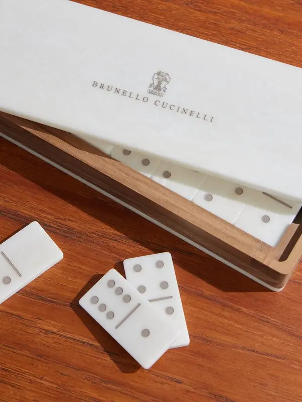 Brunello Cucinelli Walnut Wood And Krion® Portable Dominoes Set