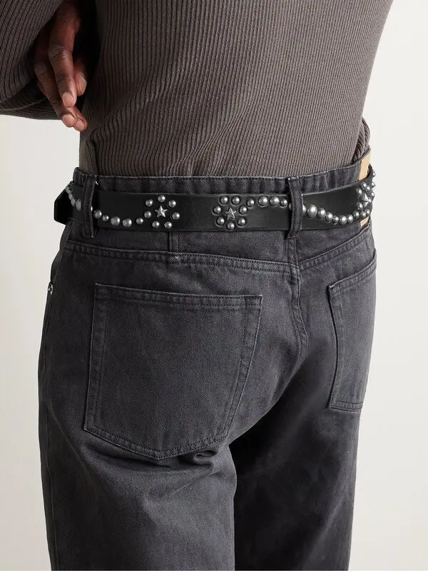Our Legacy Star Fall Studded Leather Belt
