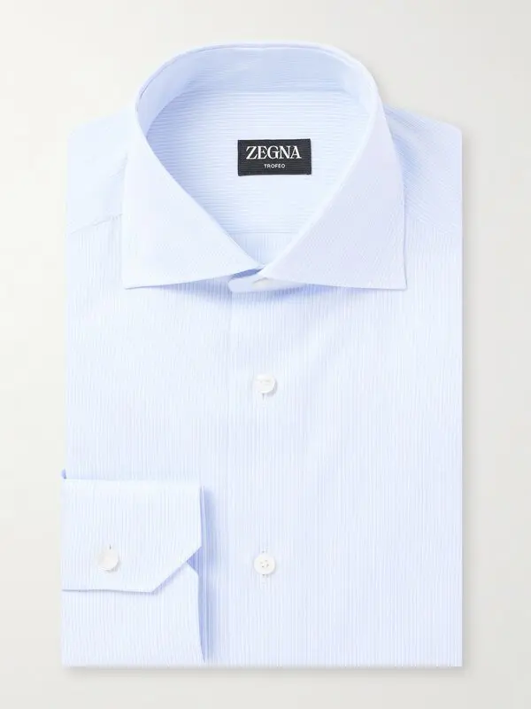 Zegna Cotton-twill Shirt - Blue