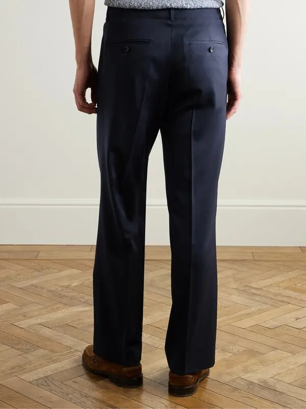 Mr P. Edward Straight-leg Wool Trousers - Blue