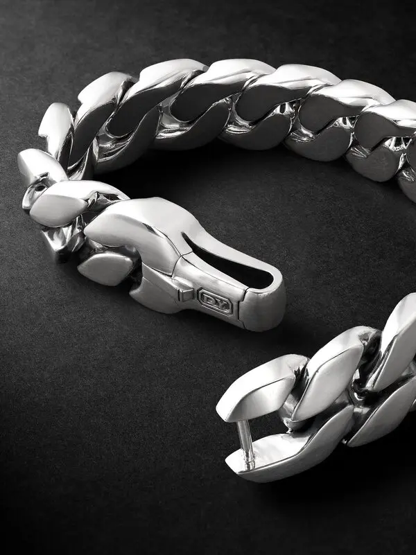 David Yurman Brushed Sterling Curb Chain Bracelet