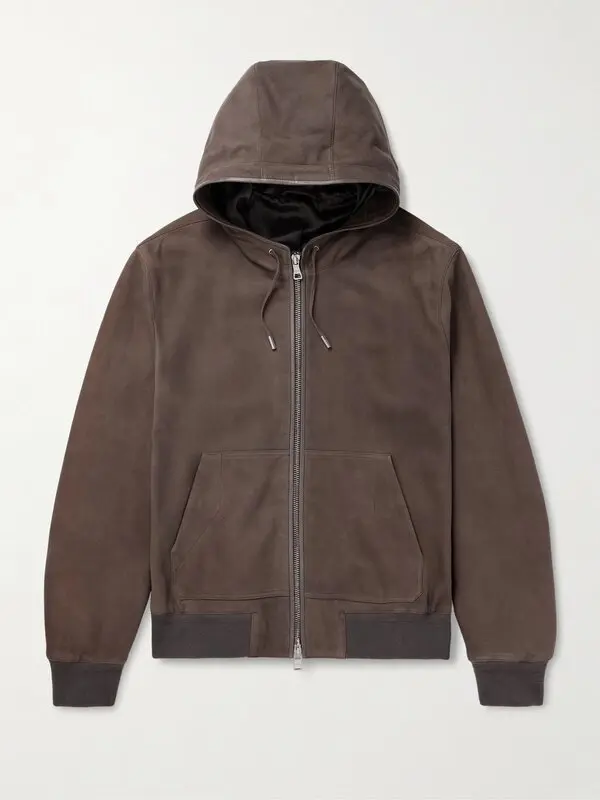 Mr P. Suede Zip-up Hoodie - Gray