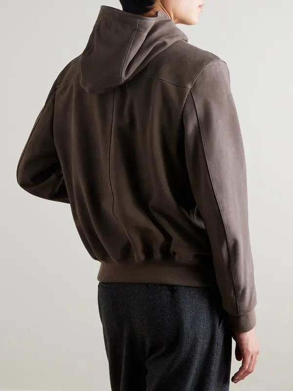 Mr P. Suede Zip-up Hoodie - Gray