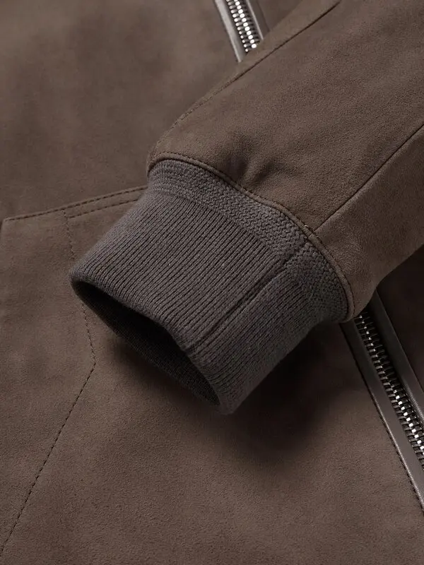 Mr P. Suede Zip-up Hoodie - Gray