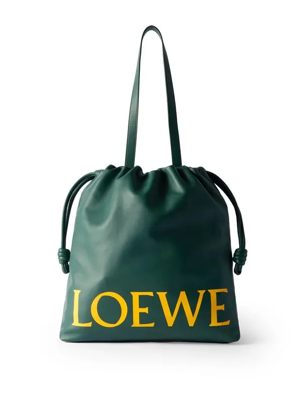 Loewe Flamenco Logo-print Leather Tote Bag - Green