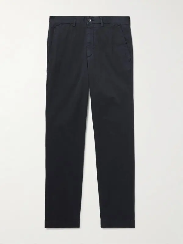Mr P. Slim-fit Cotton-twill Chinos - Black