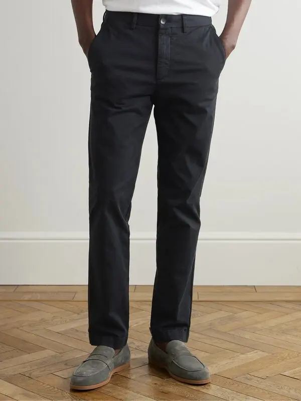 Mr P. Slim-fit Cotton-twill Chinos - Black